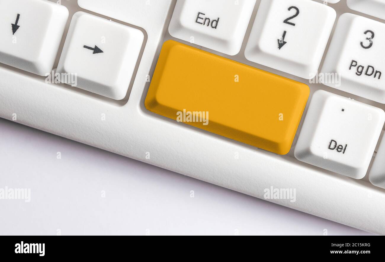 Different Colored Keyboard key With Accessories Arranged On Empty copy ...