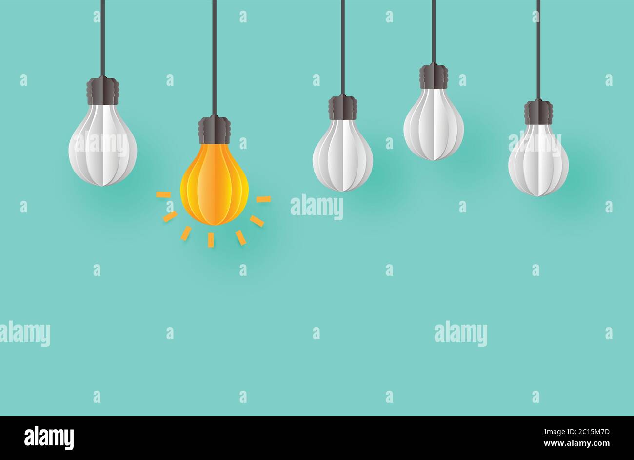 Light bulb, Brainstorm creative idea, paper art style Stock Vector ...