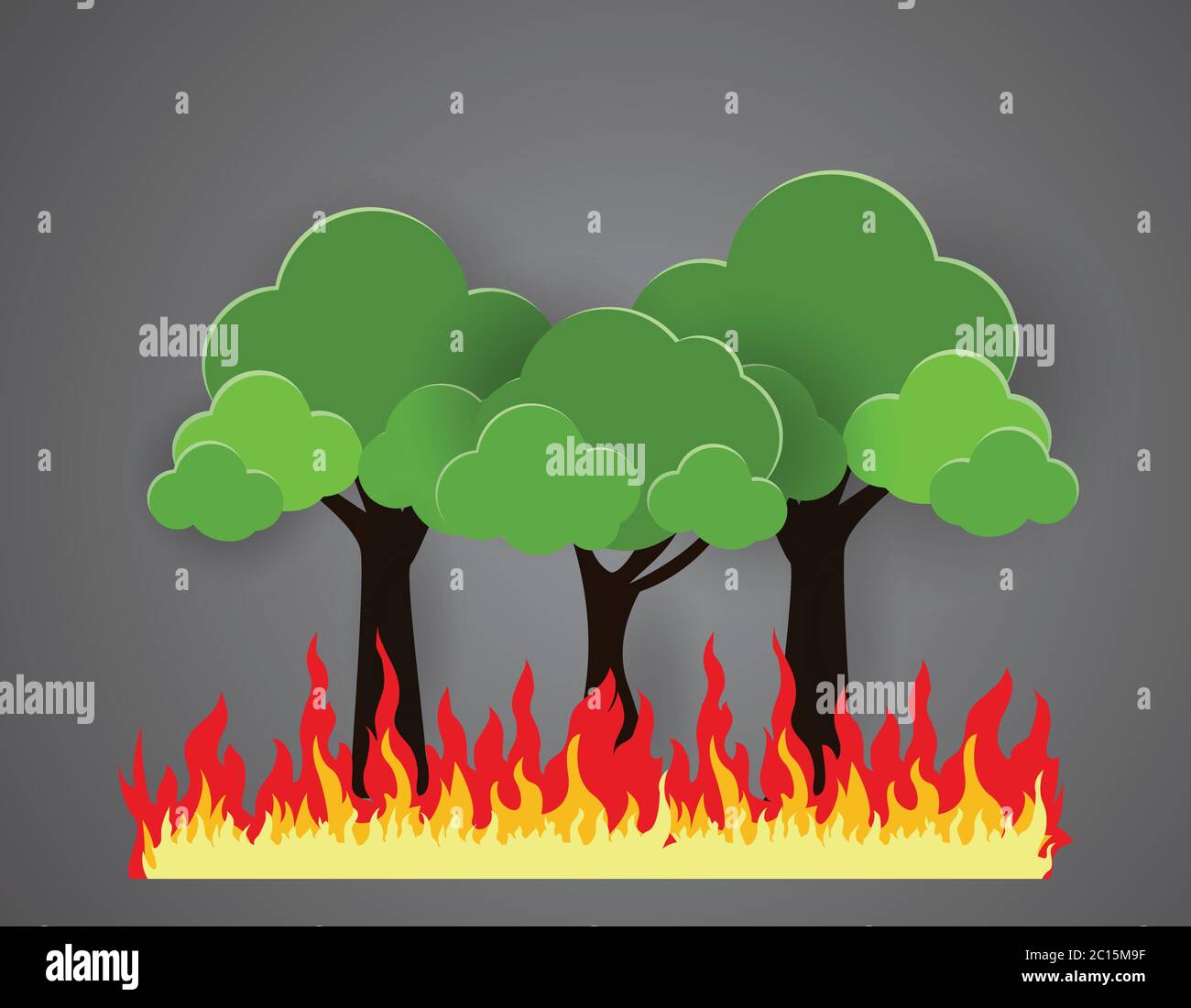 Fire in forest wildfire Stock Vector Images - Alamy