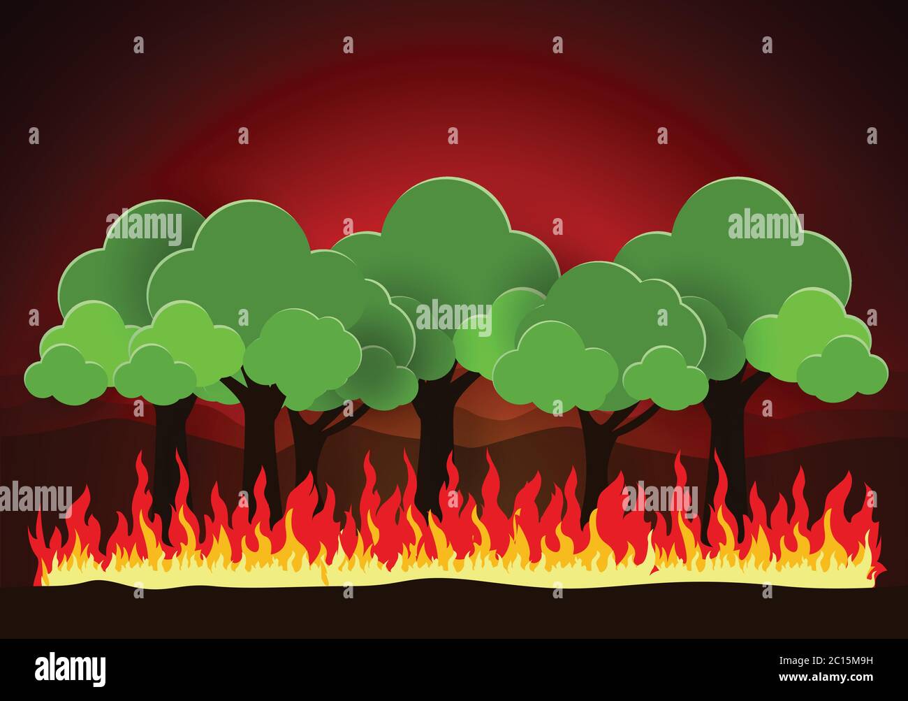 Forest fires vector, Wildfire Stock Vector Image & Art - Alamy