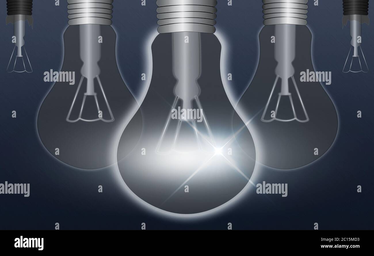 Realistic Colored Vintage Light Bulbs, Idea Sign Solution Thinking ...