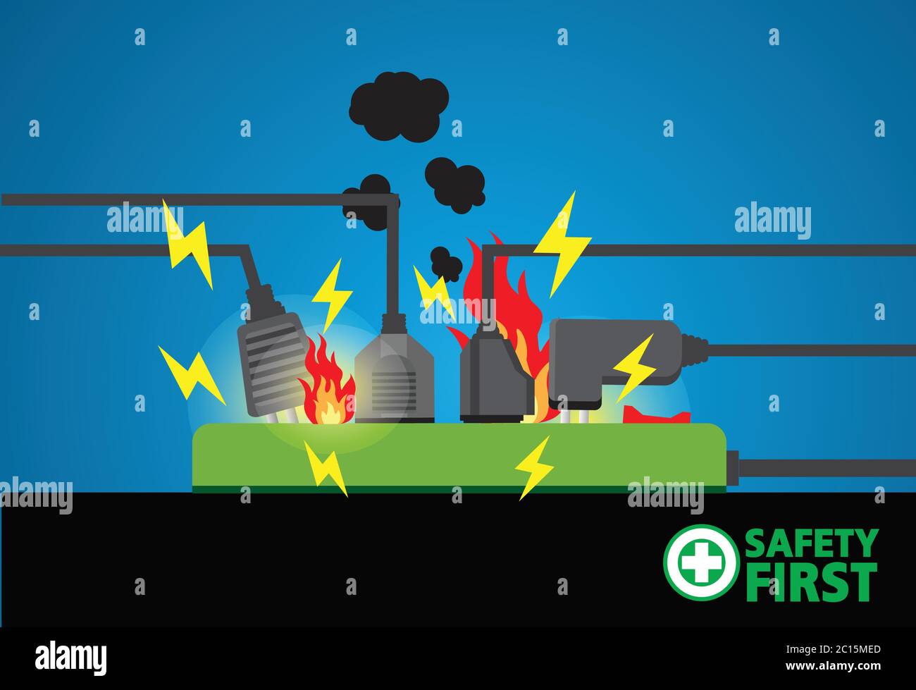 Electrical power strip plug Stock Vector Images - Alamy