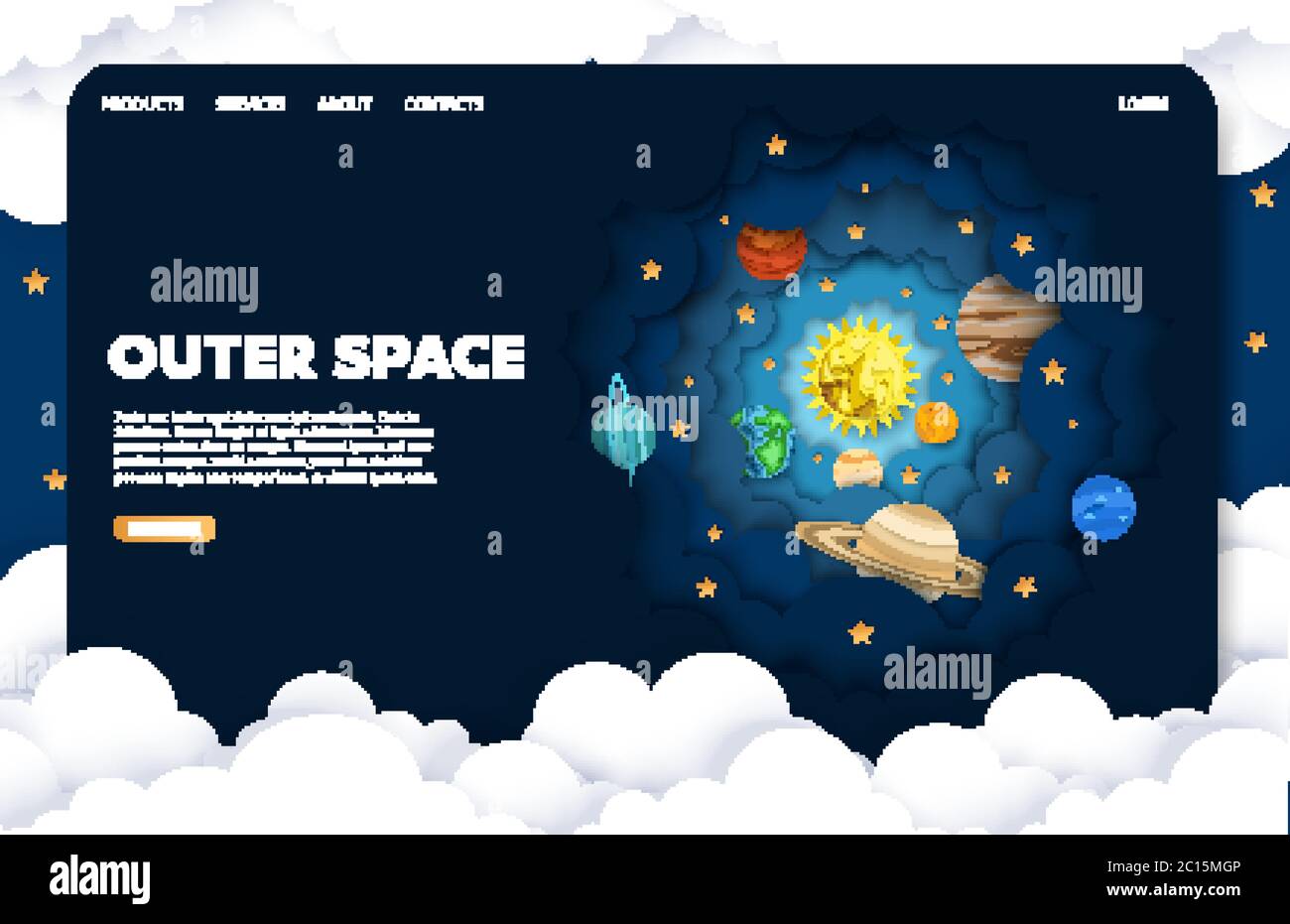 Outer space vector website template, web page and landing page design ...