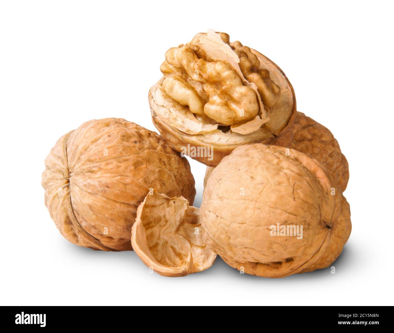 Small Pile Of Walnuts And Shells Stock Photo - Alamy