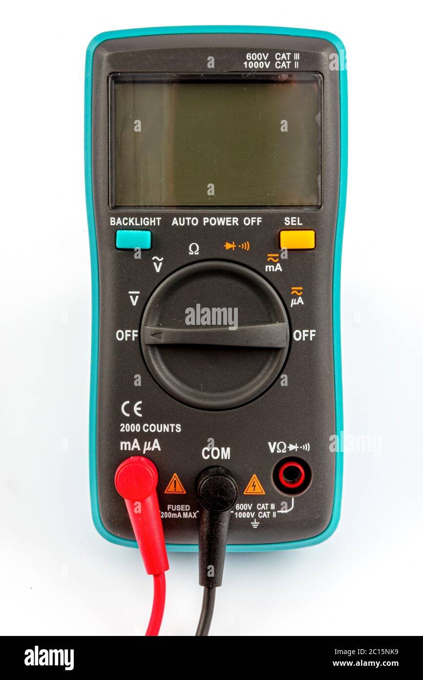 Digital multimeter. Object is isolated on white background without ...