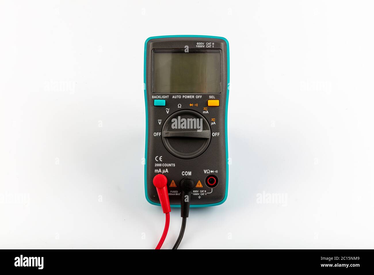 Digital multimeter. Object is isolated on white background without ...