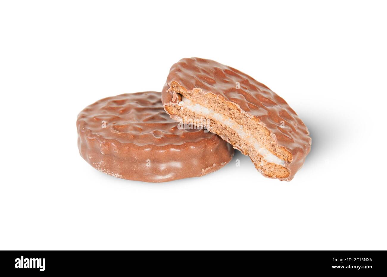 Whole And Bitten Off Chocolate Cookies Stock Photo - Alamy
