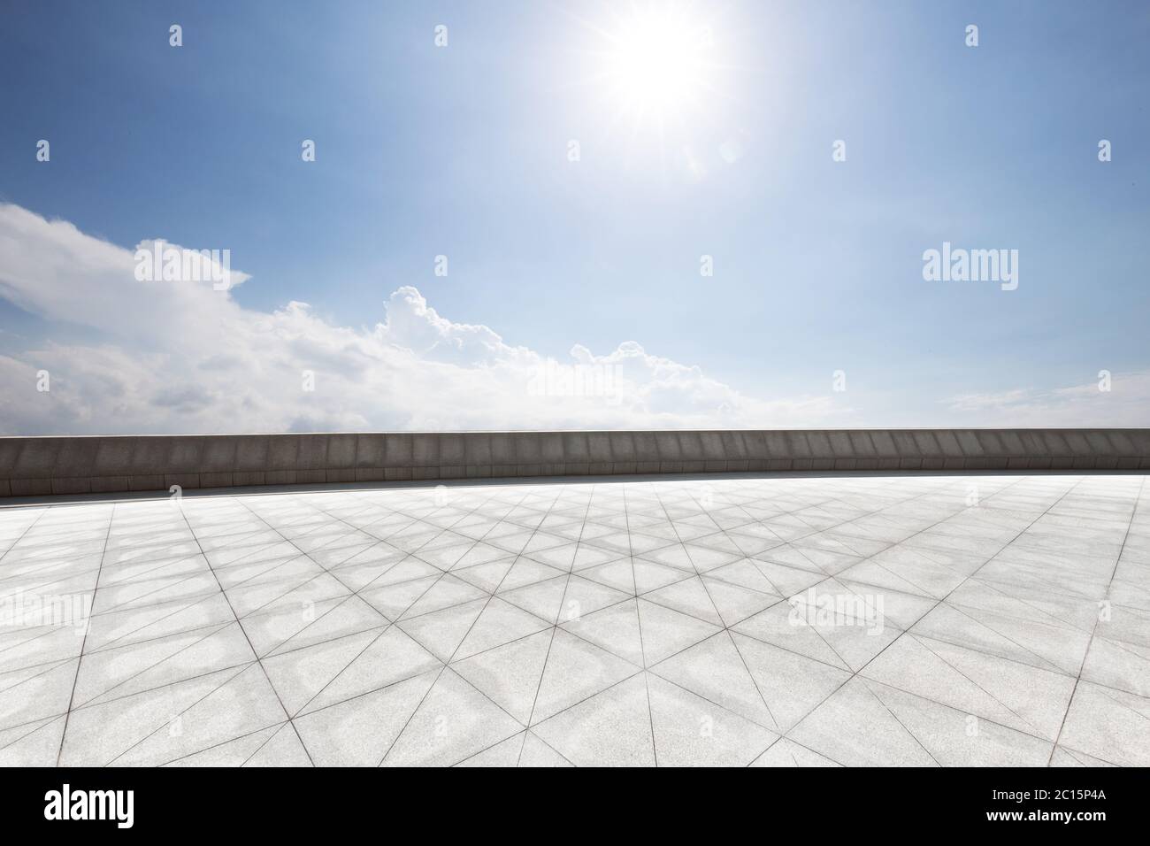 empty floor with blue sunny sky Stock Photo - Alamy