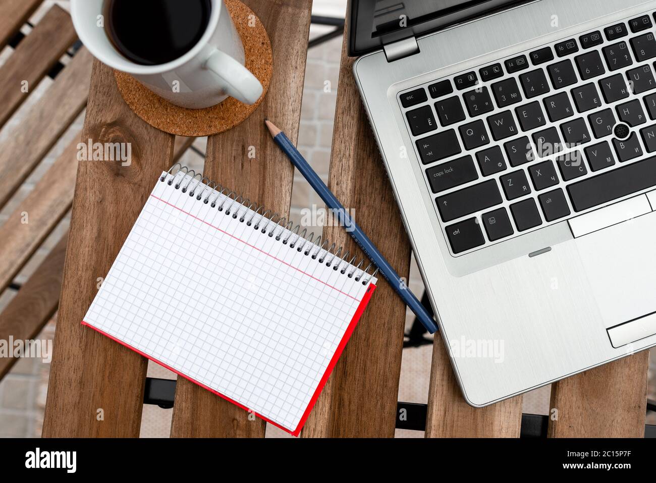 Personal Workplace Overview With Laptop Device Used For Individual ...