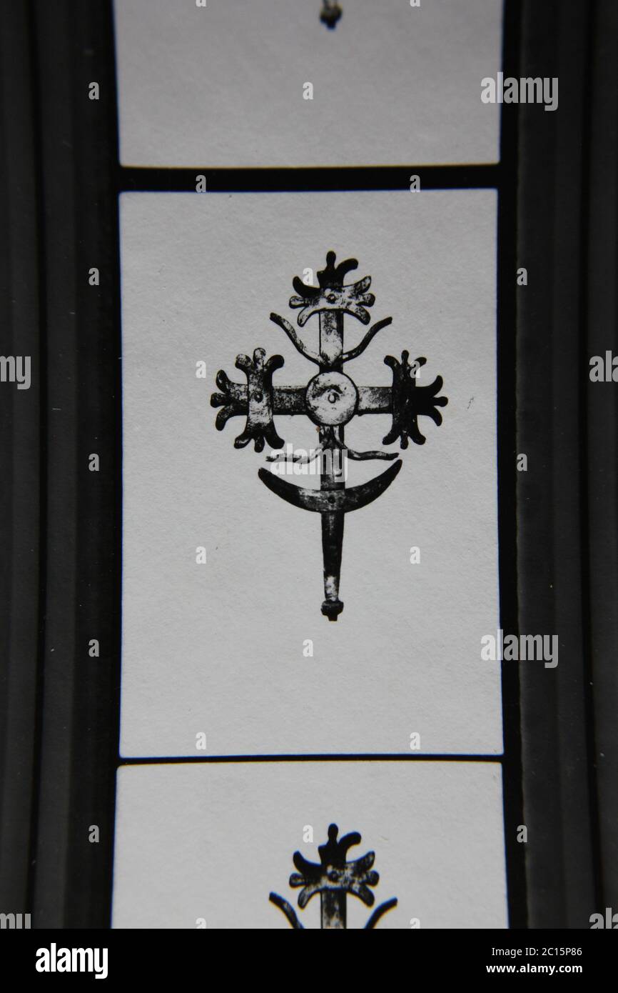 Fine 70s vintage black and white photography of the Christian cross ...