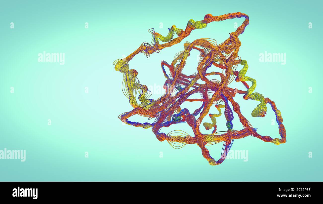 Chain of amino acid or biomolecules called protein - 3d illustration ...