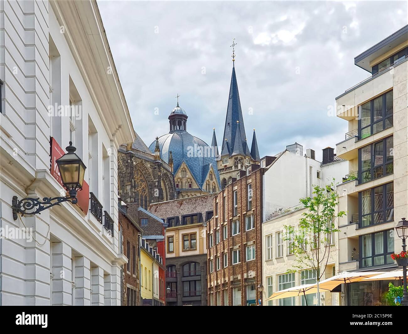 City market place of Aachen in Germany Stock Photo - Alamy