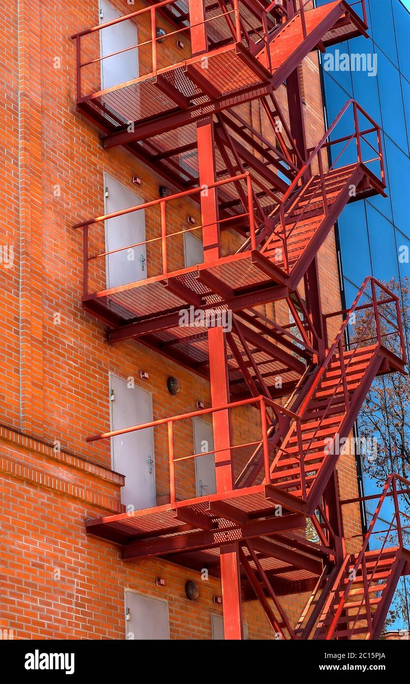 Fire escape on office building hi-res stock photography and images - Alamy