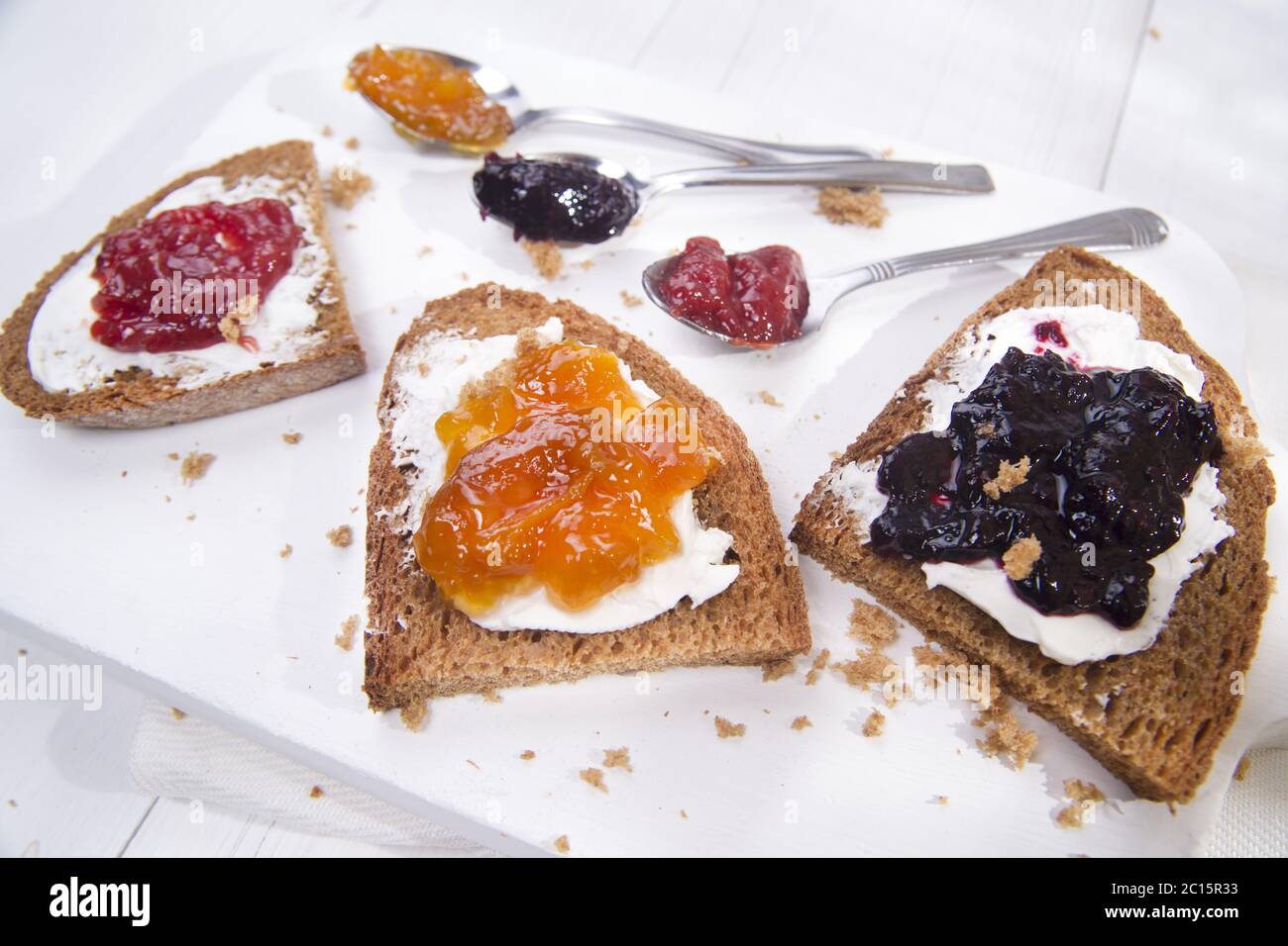 Breakfast bread and jam Stock Photo - Alamy