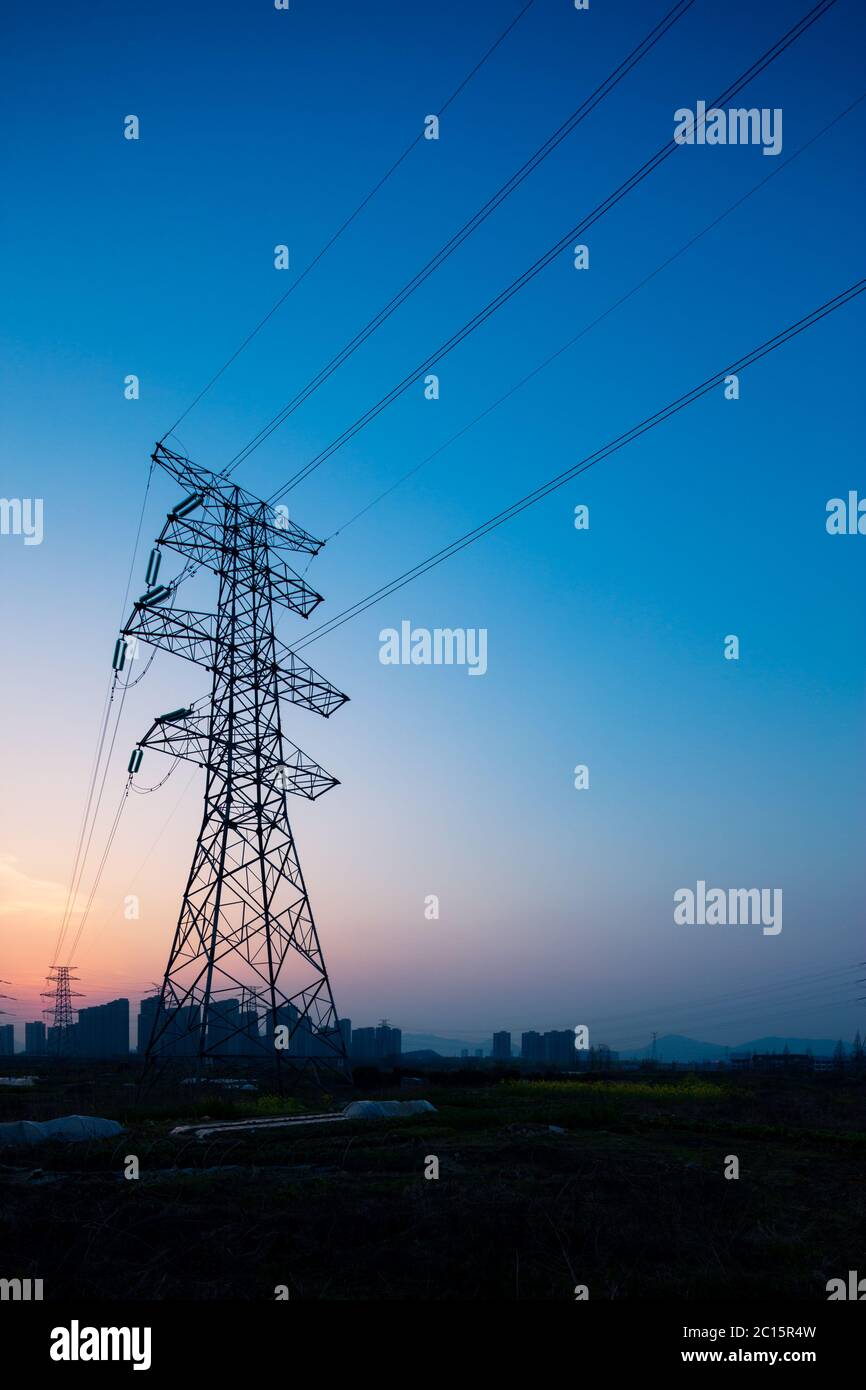 Illuminated pylons hi-res stock photography and images - Alamy
