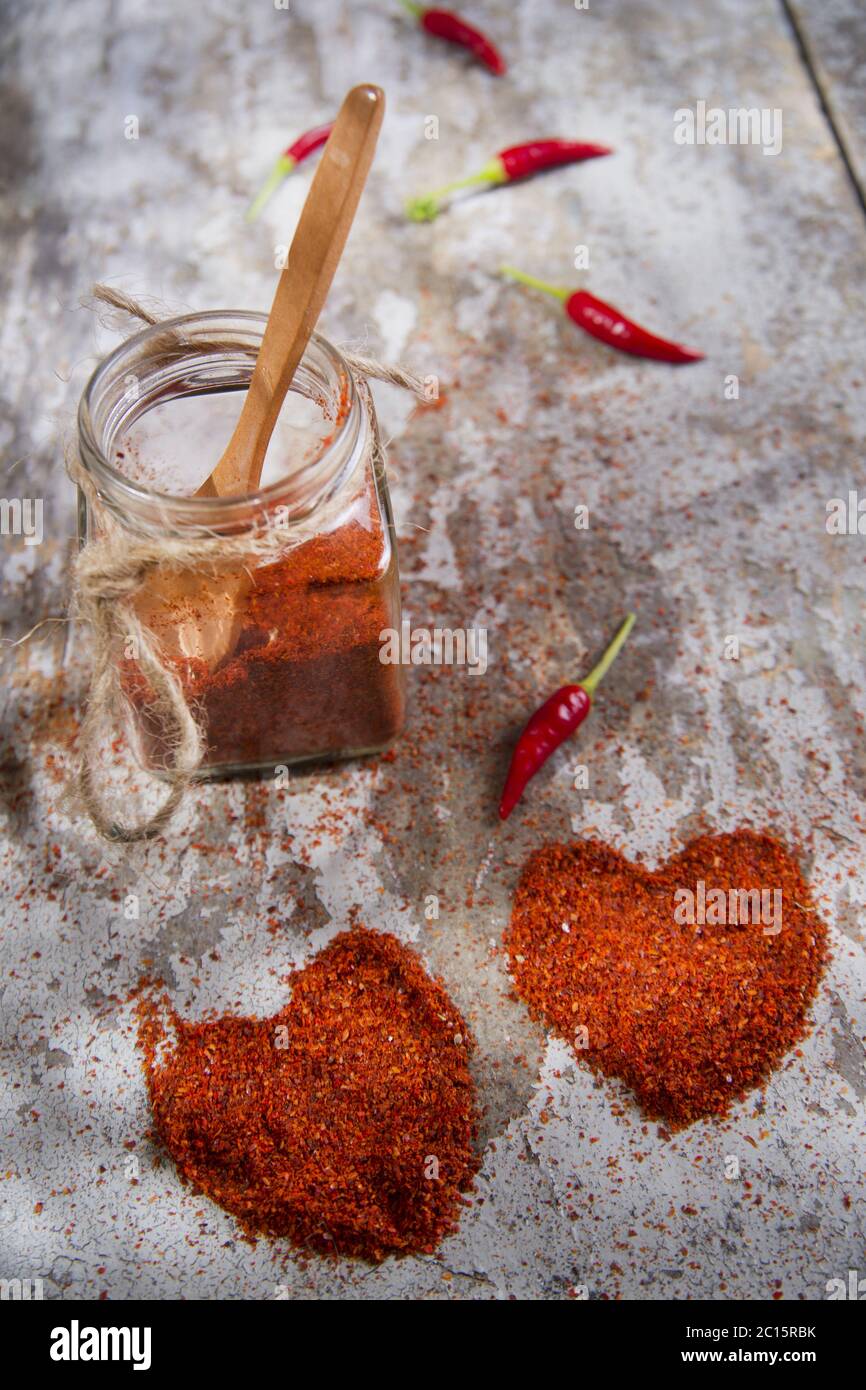 The heart of chilli Stock Photo - Alamy