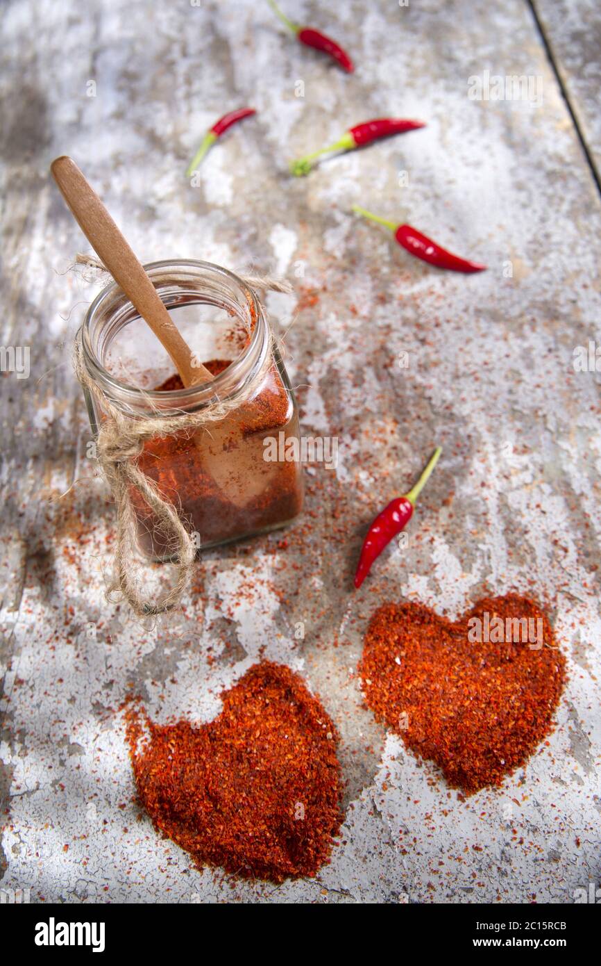 The heart of chilli Stock Photo - Alamy