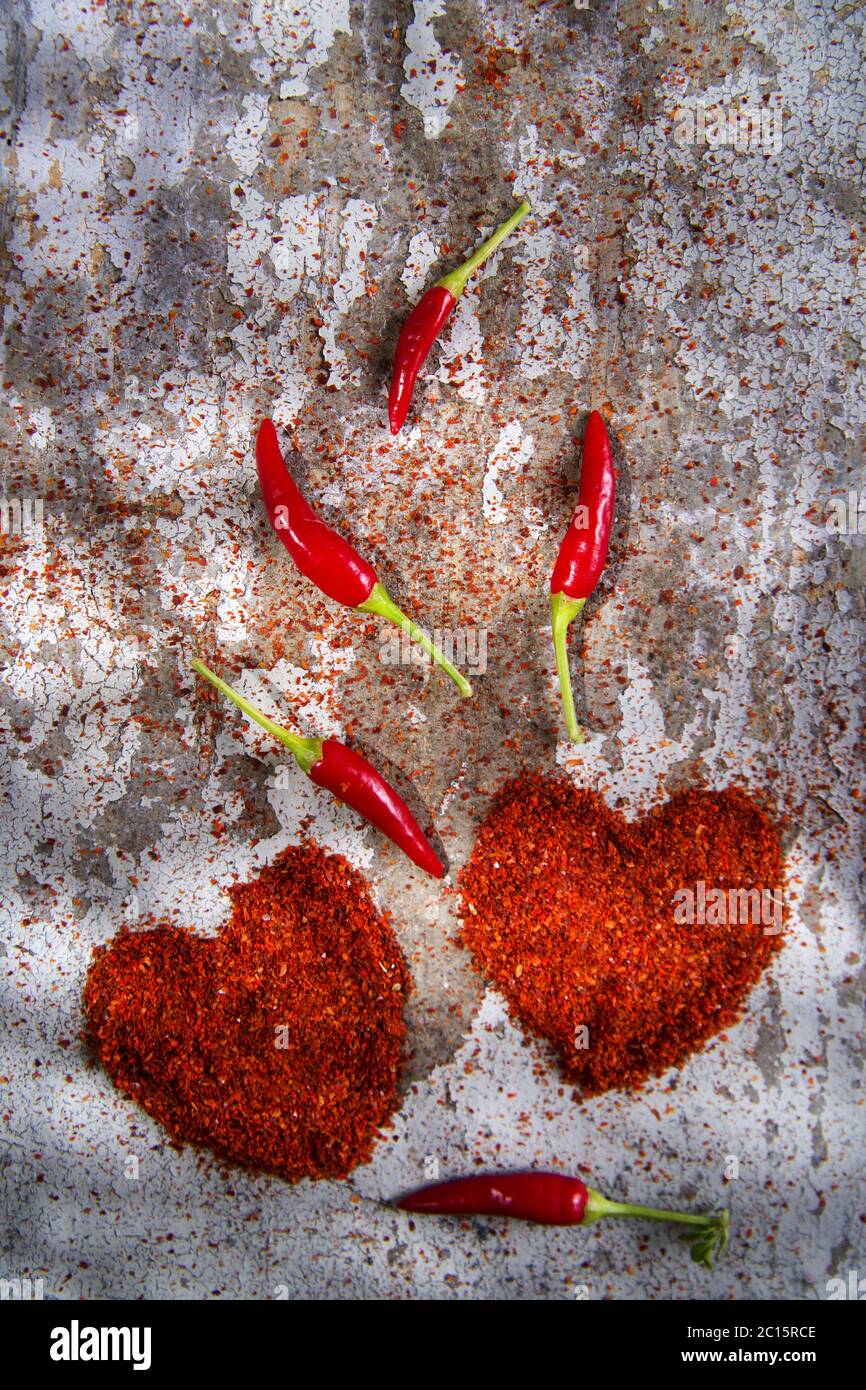The heart of chilli Stock Photo - Alamy