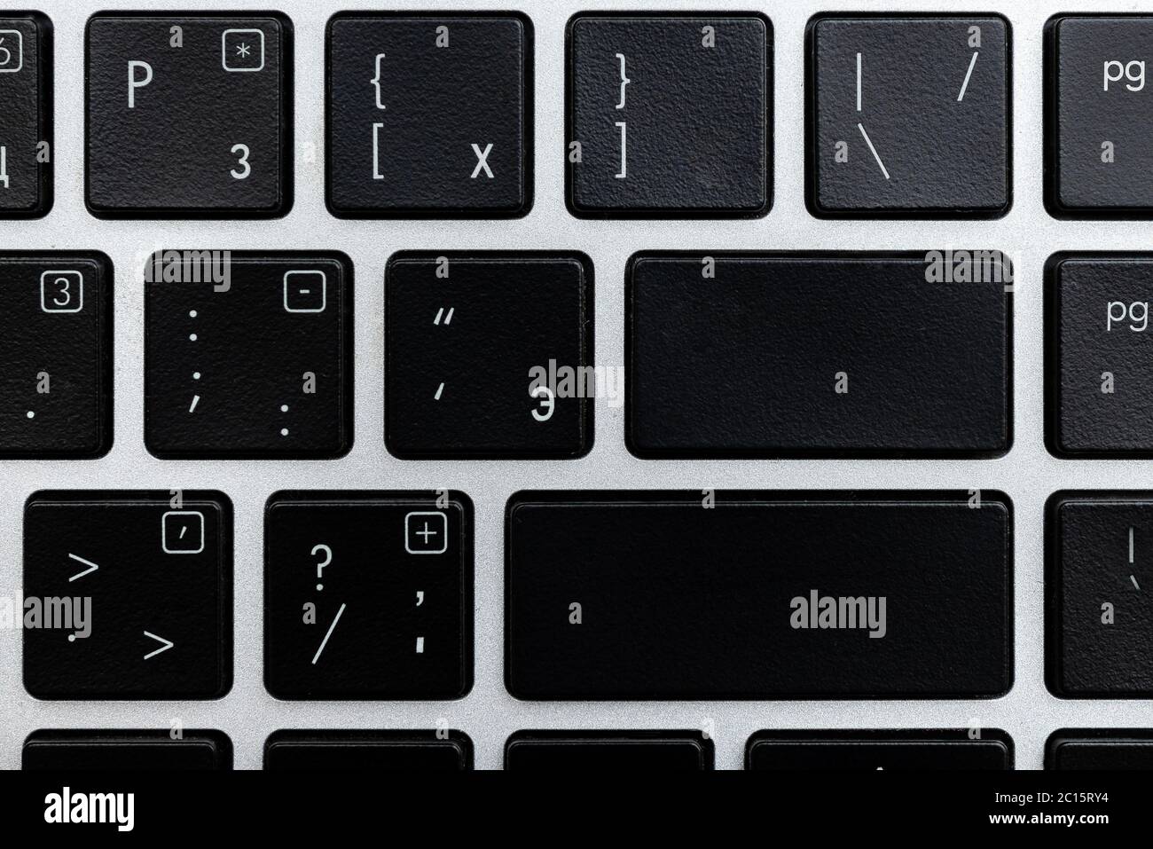 Pc keyboard key with empty note paper above background copy space Stock ...