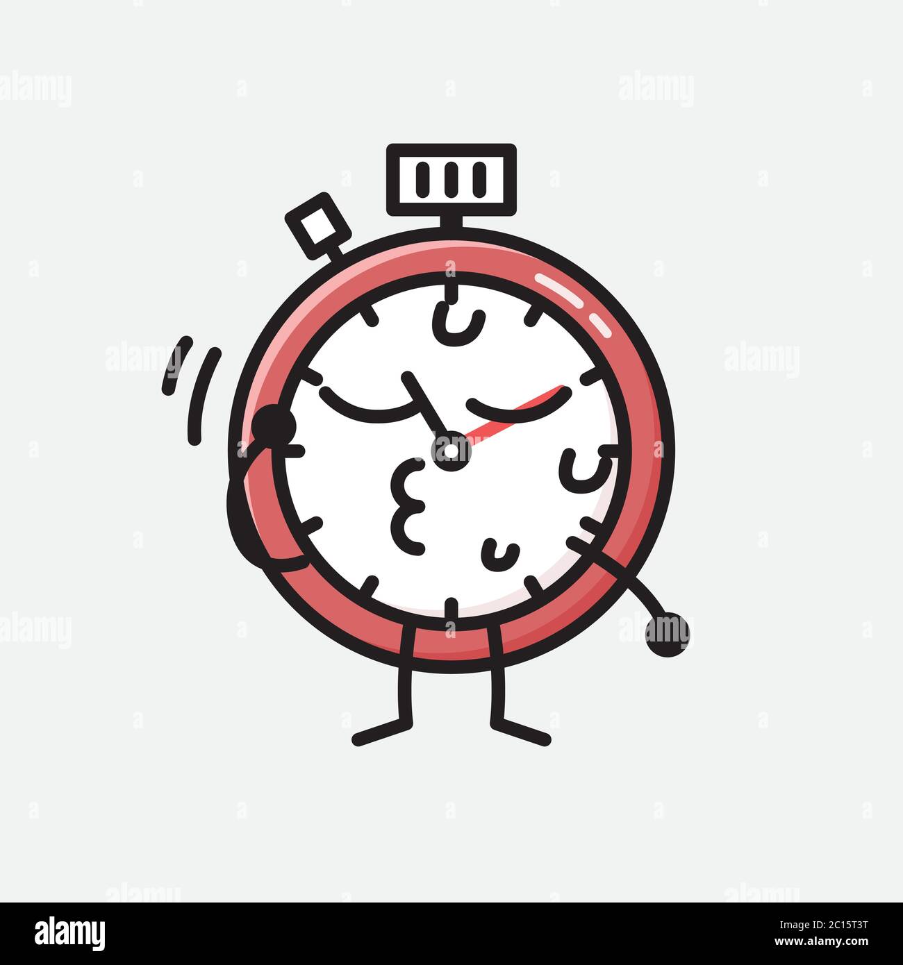 An illustration of Cute Sport Timer Mascot Vector Character in Flat ...