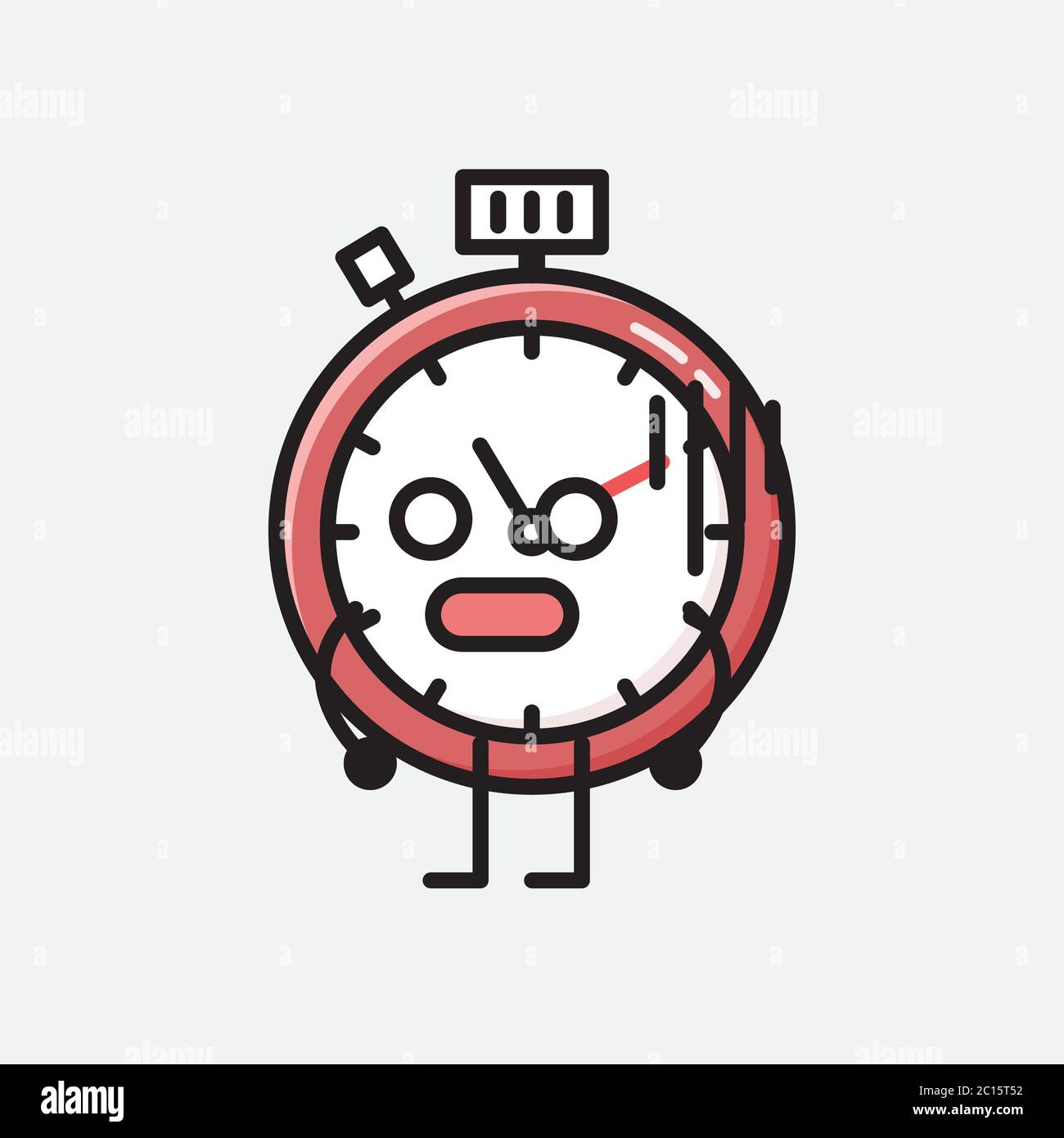 An illustration of Cute Sport Timer Mascot Vector Character in Flat ...