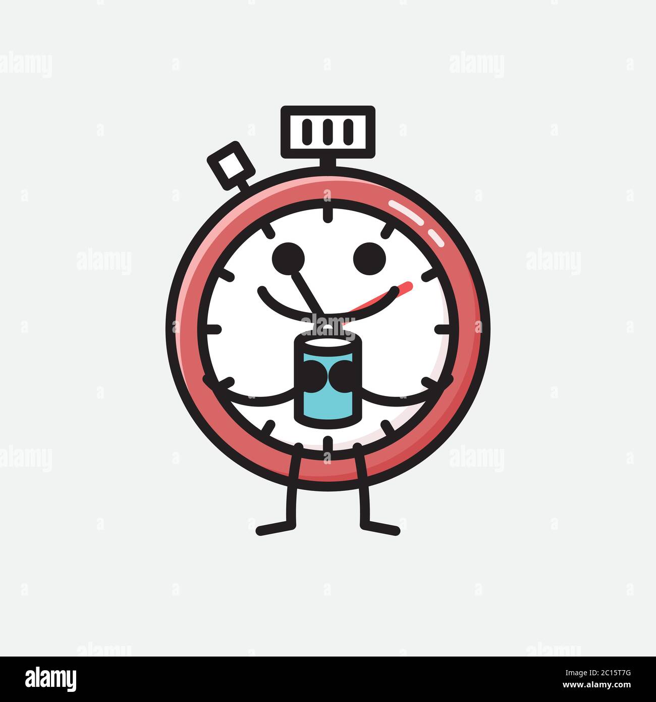 An illustration of Cute Sport Timer Mascot Vector Character in Flat ...