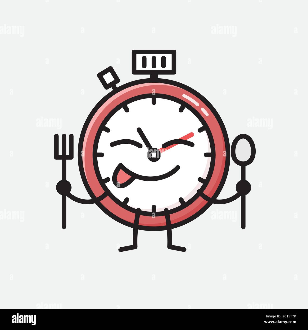 An illustration of Cute Sport Timer Mascot Vector Character in Flat ...