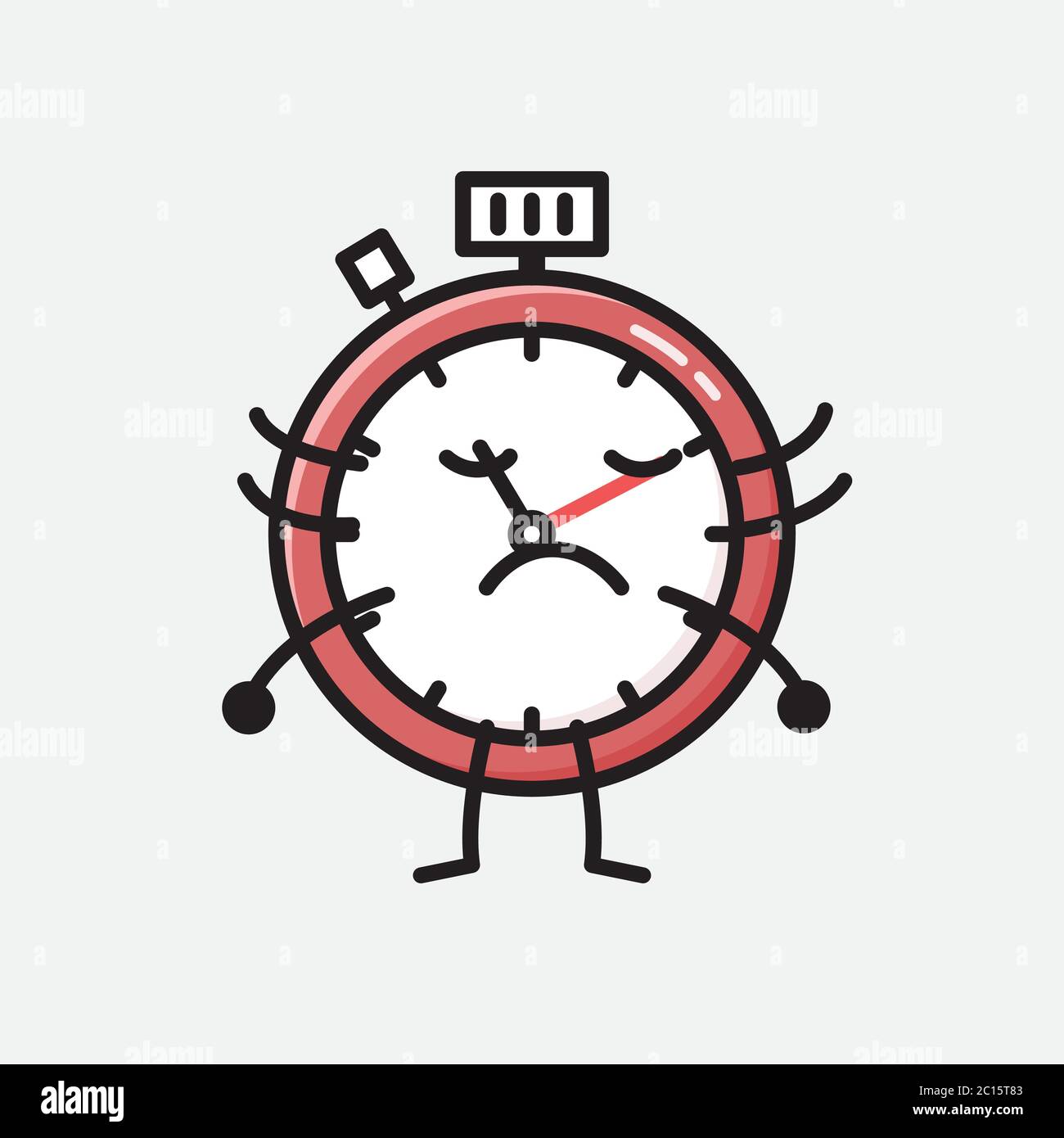 An illustration of Cute Sport Timer Mascot Vector Character in Flat ...