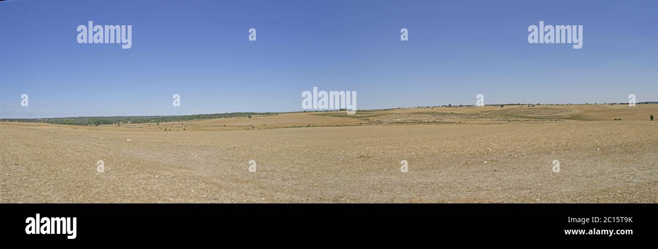 Panorama of a very dry and steppe-like landscape in southern Spain ...