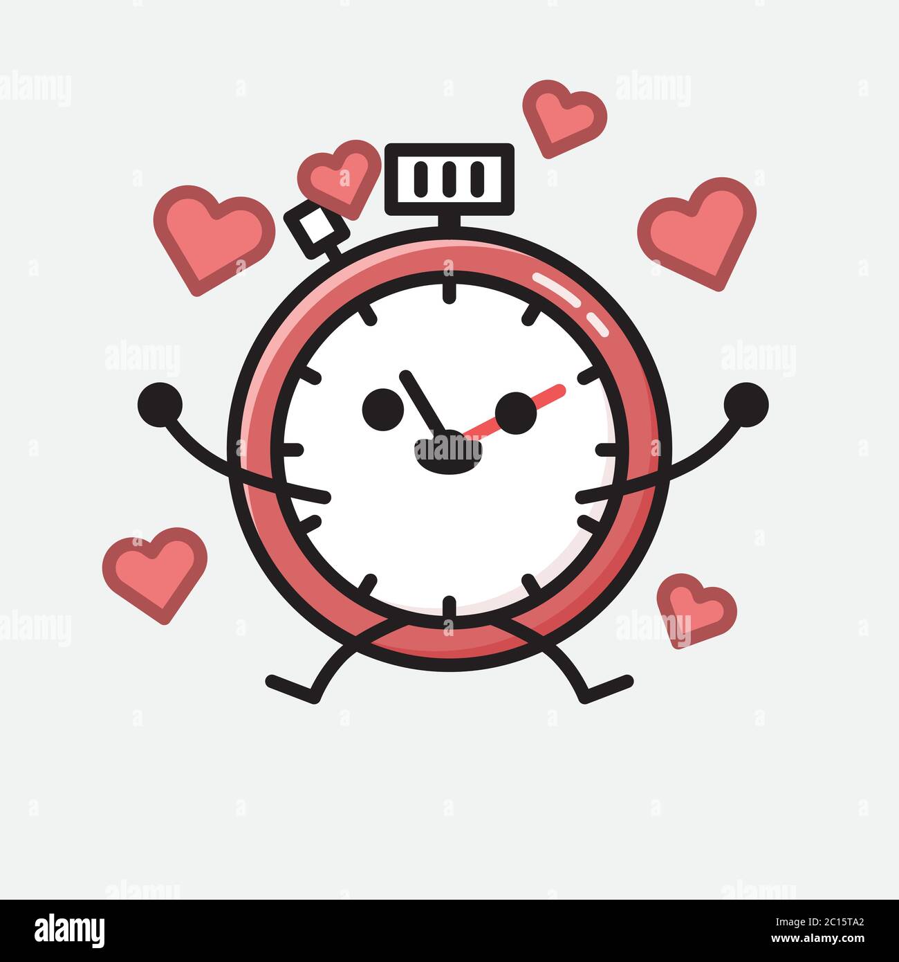 An illustration of Cute Sport Timer Mascot Vector Character in Flat ...
