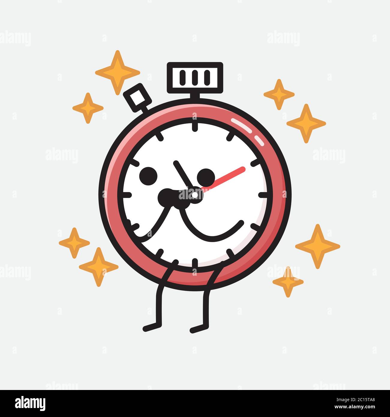 An illustration of Cute Sport Timer Mascot Vector Character in Flat ...
