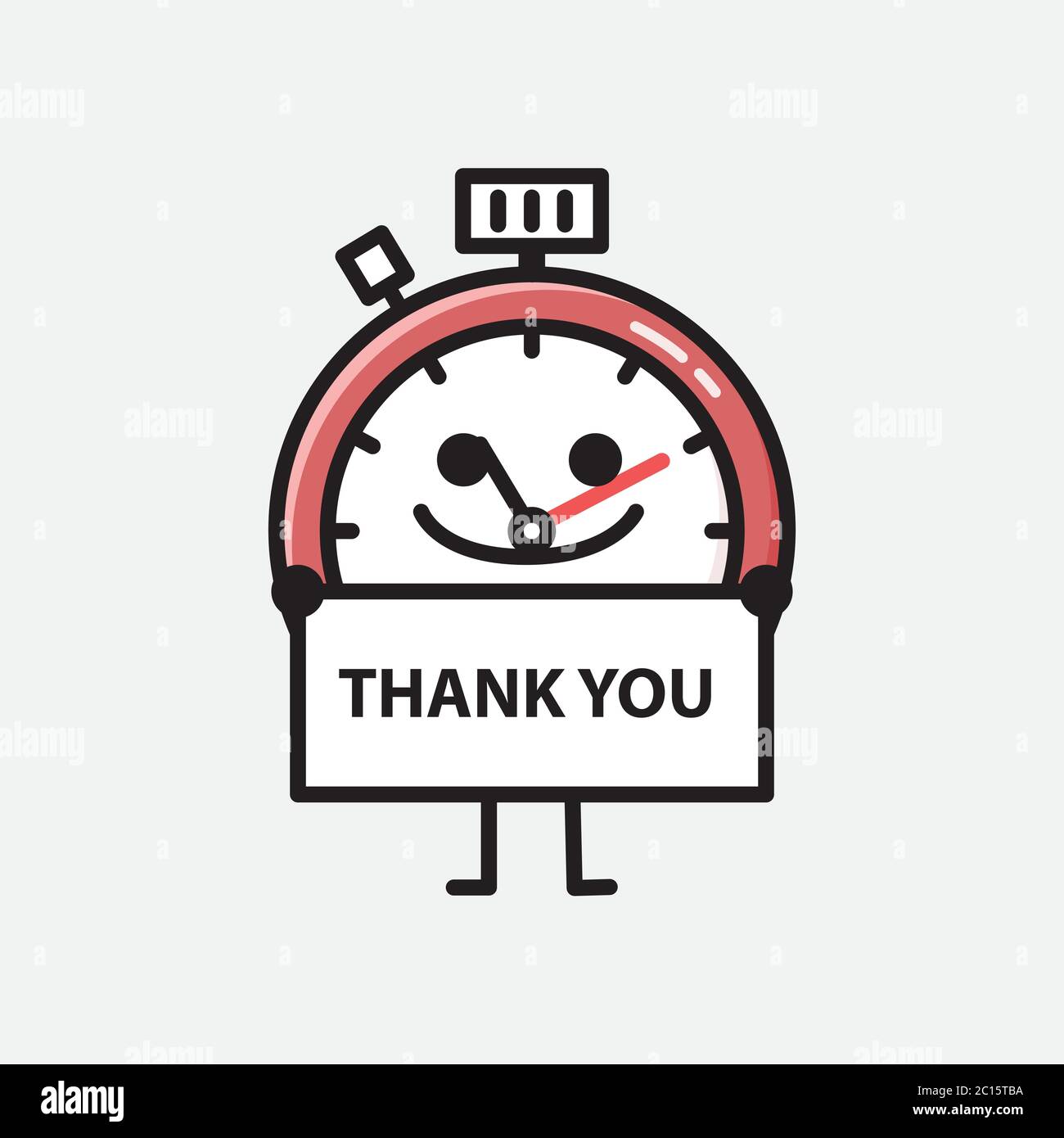 An illustration of Cute Sport Timer Mascot Vector Character in Flat ...