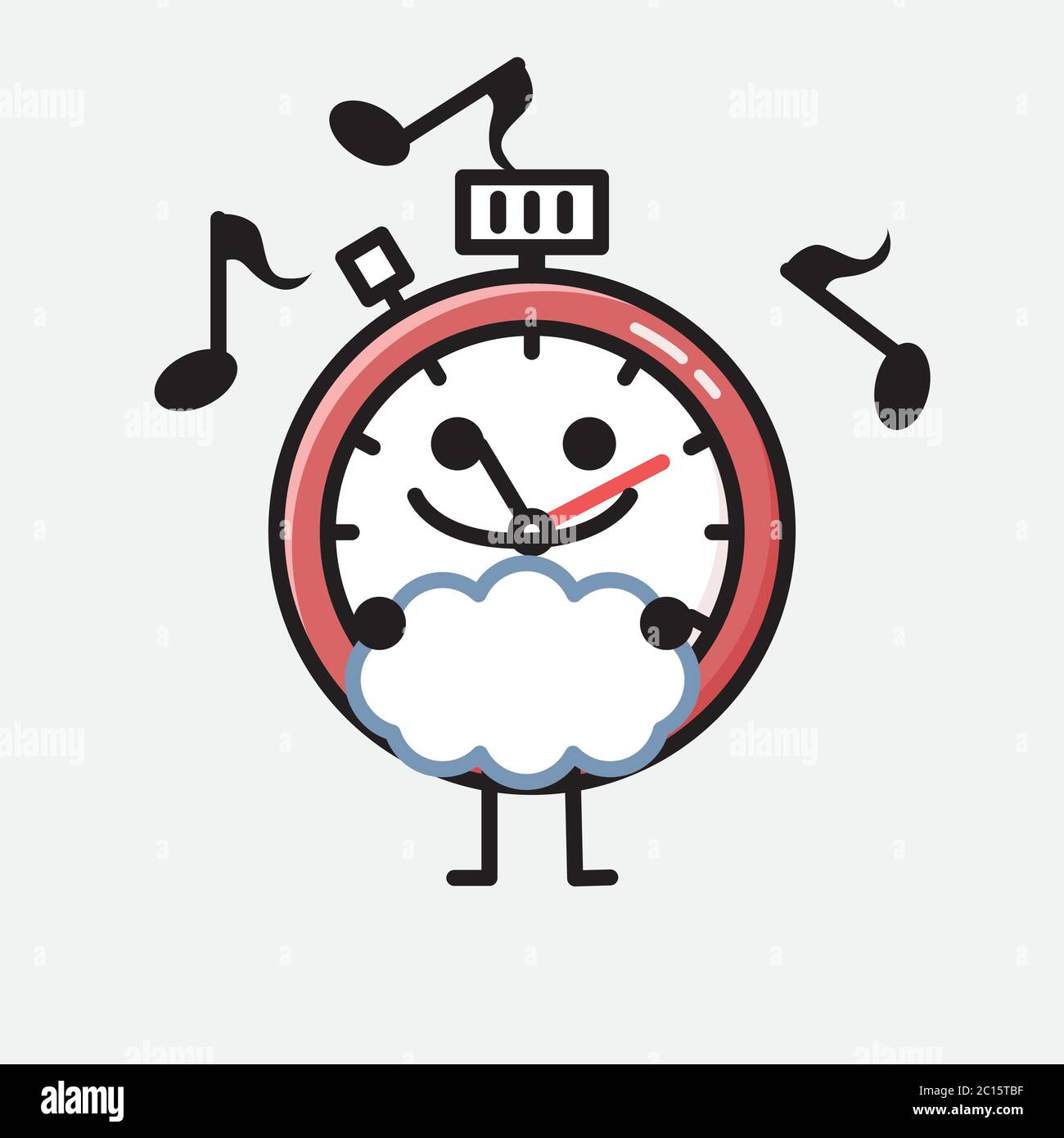 An illustration of Cute Sport Timer Mascot Vector Character in Flat ...