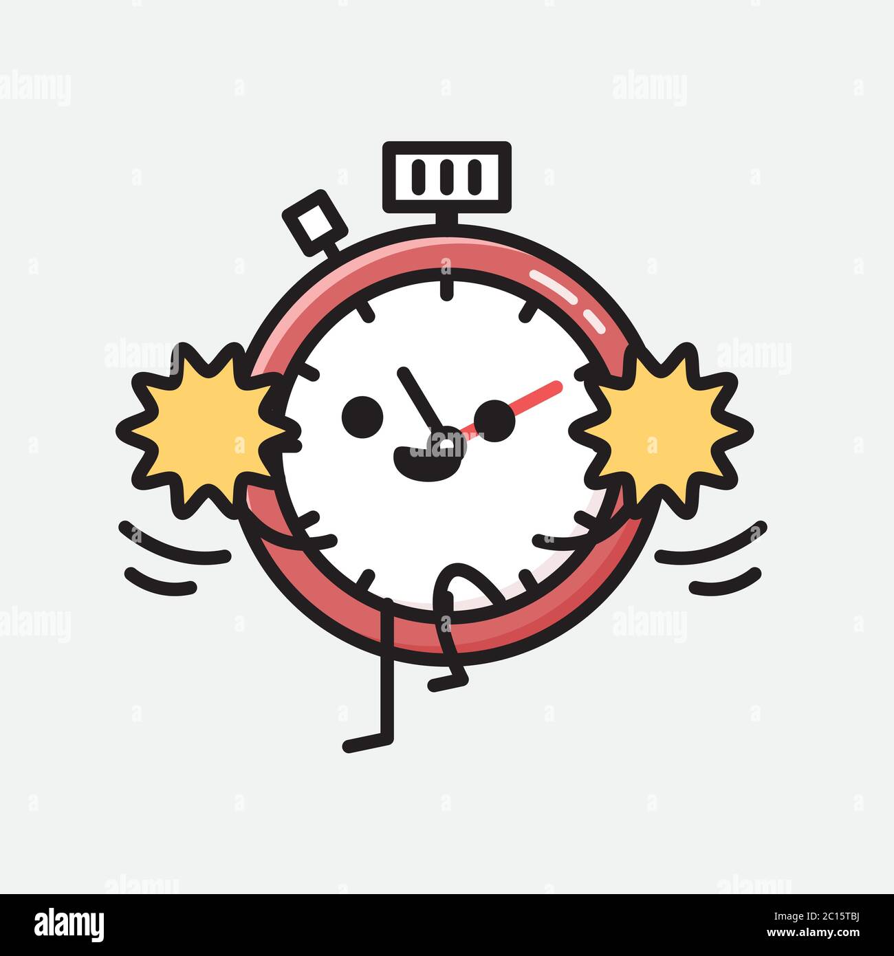 An illustration of Cute Sport Timer Mascot Vector Character in Flat ...