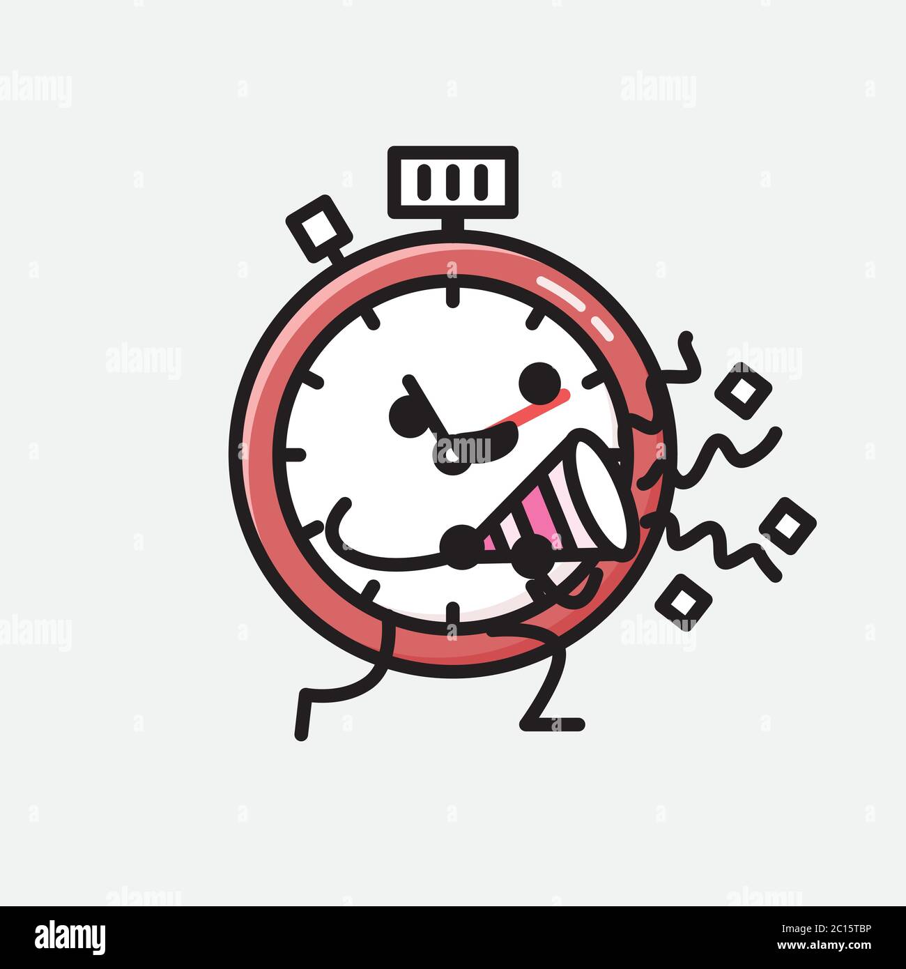 An illustration of Cute Sport Timer Mascot Vector Character in Flat ...