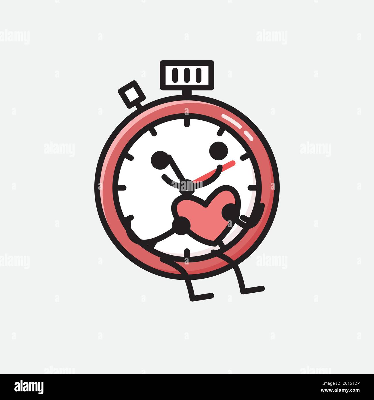 An illustration of Cute Sport Timer Mascot Vector Character in Flat ...