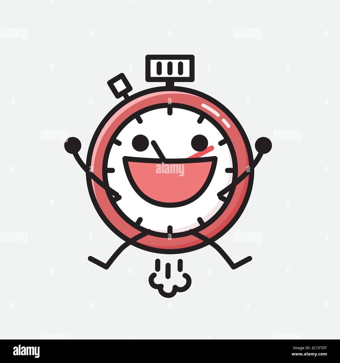 An illustration of Cute Sport Timer Mascot Vector Character in Flat ...