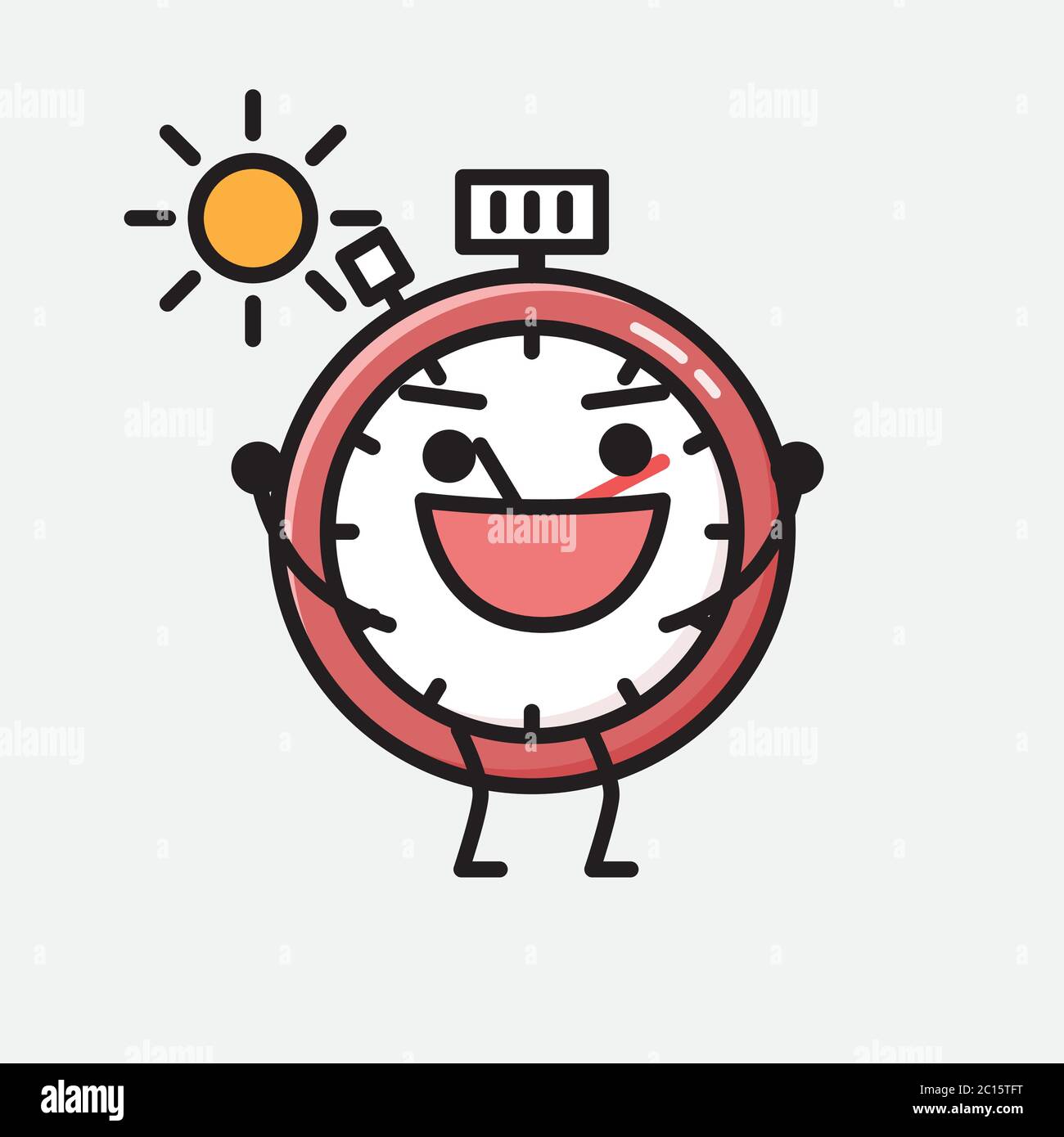 An illustration of Cute Sport Timer Mascot Vector Character in Flat ...