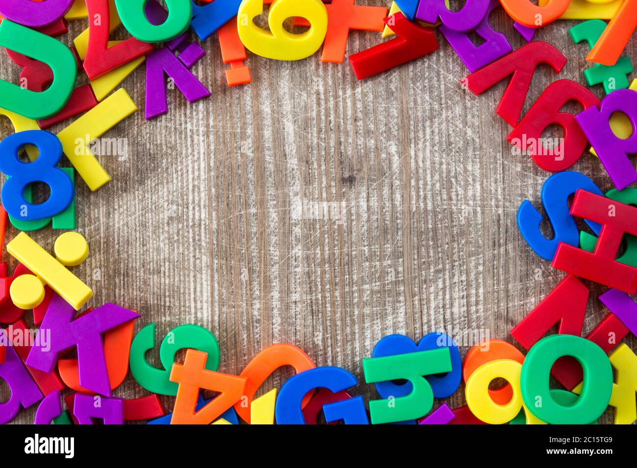 Border of colorful letters and numbers Stock Photo - Alamy