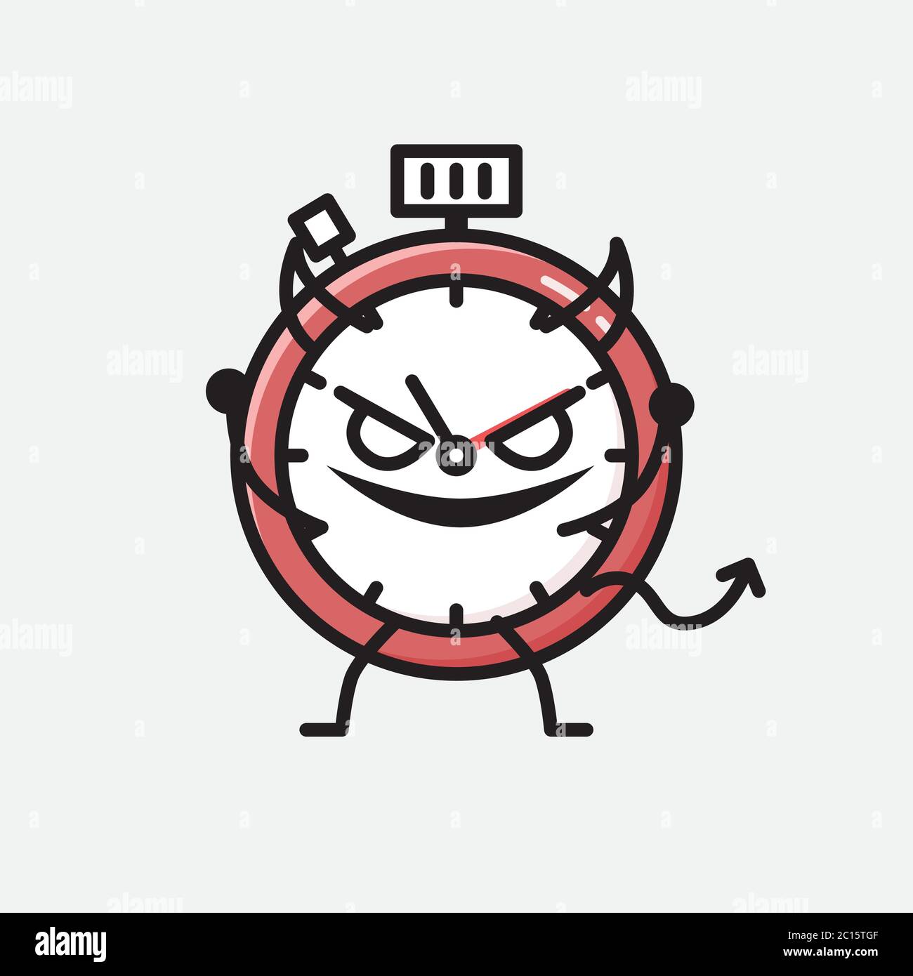 An illustration of Cute Sport Timer Mascot Vector Character in Flat ...