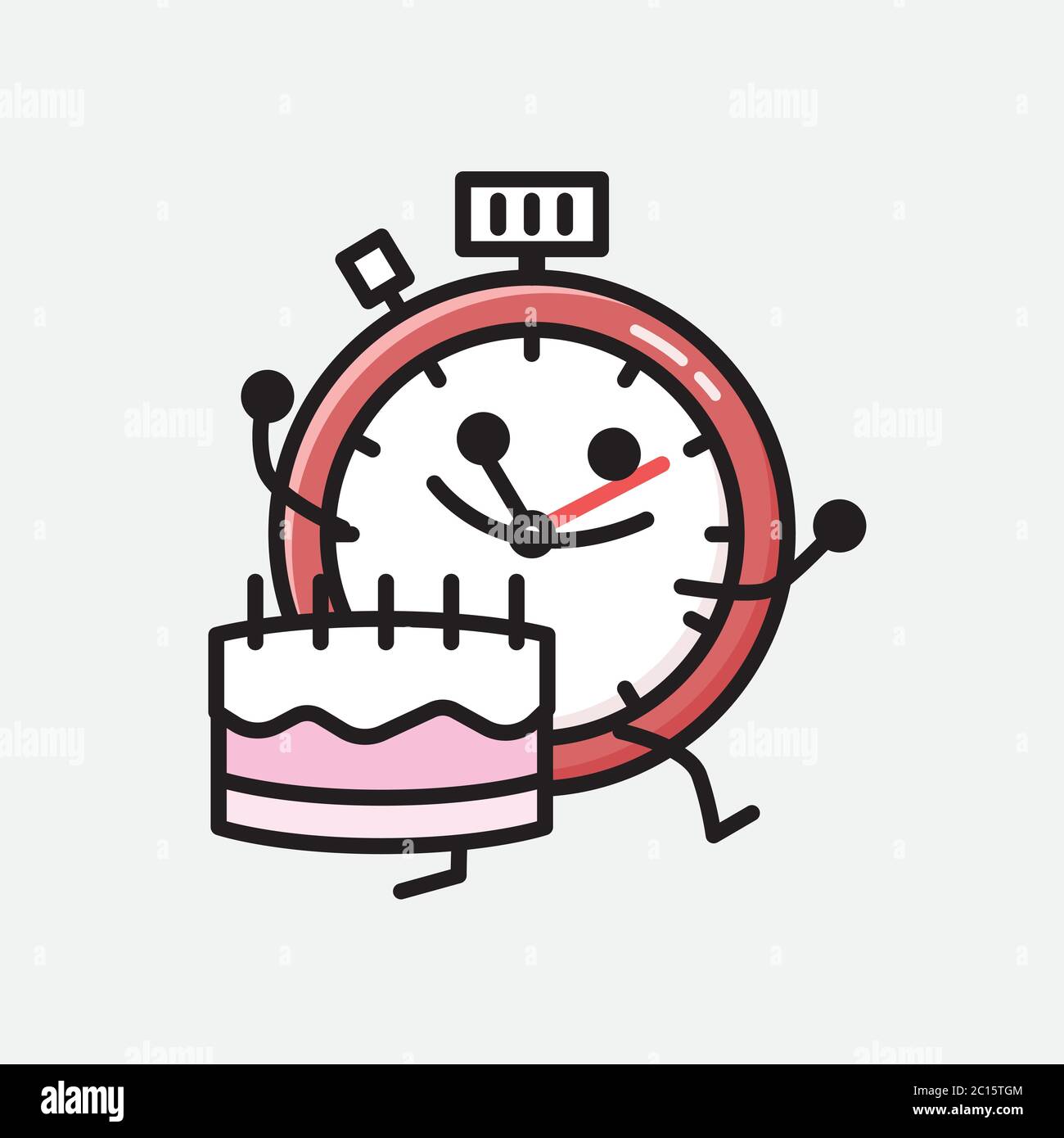 An illustration of Cute Sport Timer Mascot Vector Character in Flat ...