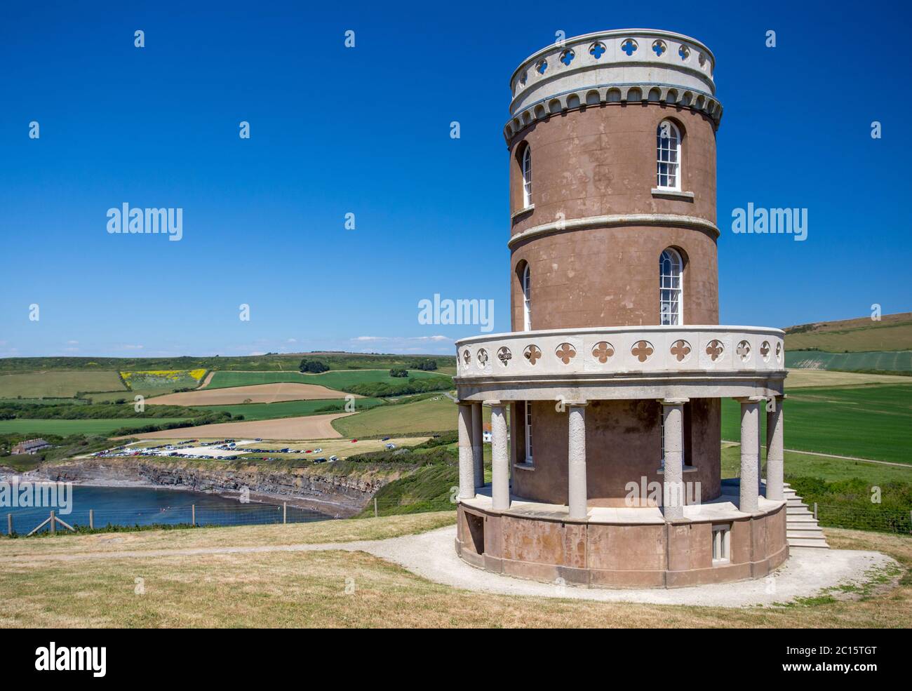 Clavell Tower overlooking Kimmeridge bay along the Dorset Jurassic ...