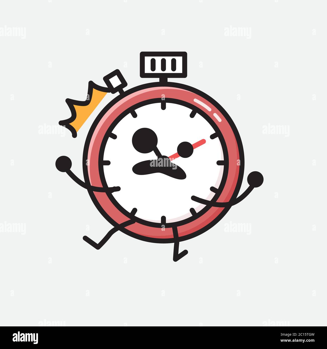 An illustration of Cute Sport Timer Mascot Vector Character in Flat ...