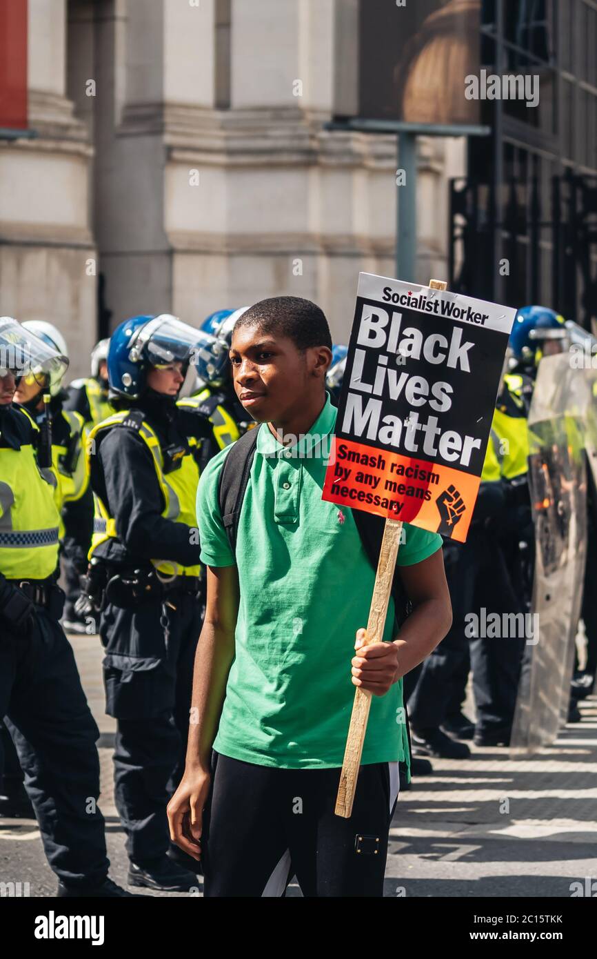 London / UK - 06/13/2020: Black Lives Matter protest during lockdown ...