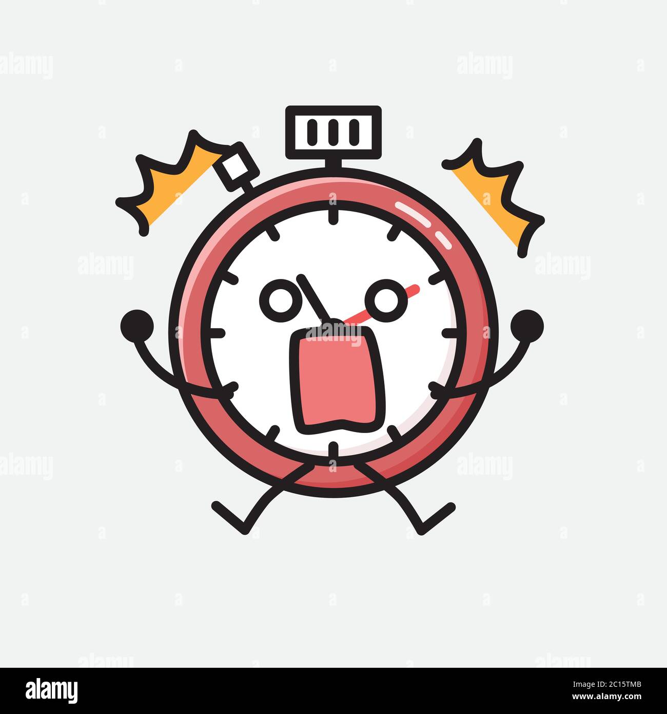 An illustration of Cute Sport Timer Mascot Vector Character in Flat ...