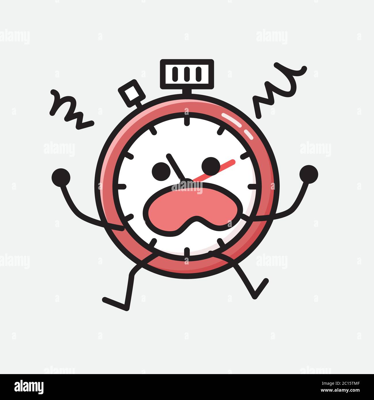 An illustration of Cute Sport Timer Mascot Vector Character in Flat ...