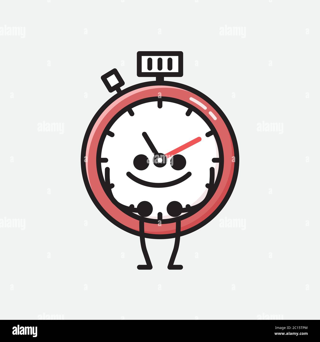 An illustration of Cute Sport Timer Mascot Vector Character in Flat ...