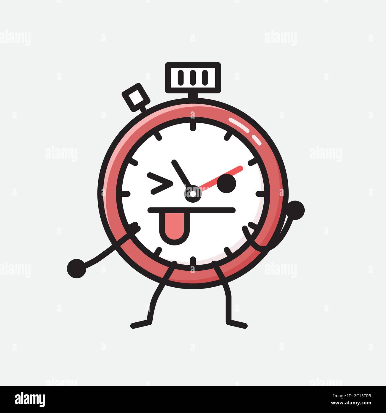 An illustration of Cute Sport Timer Mascot Vector Character in Flat ...