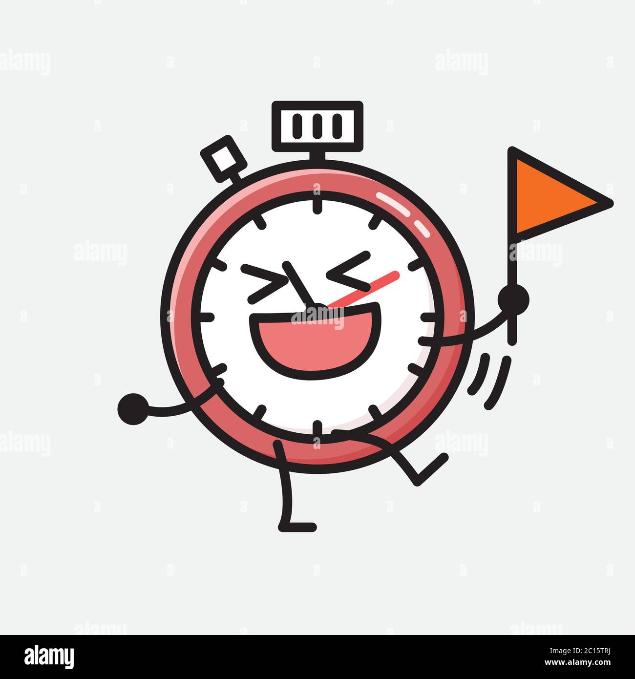 An illustration of Cute Sport Timer Mascot Vector Character in Flat ...