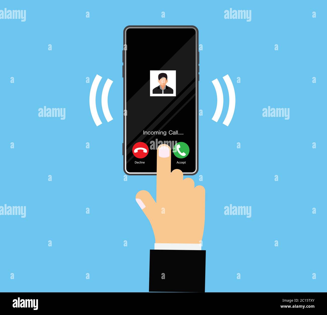 Incoming call, smartphone, Communication Connect Concept, vector design ...